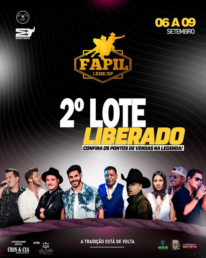 SEGUNDO LOTE DA FESTA DE PEÃO 2023 ESTÁ LIBERADO! - Jornal Tribuna de Leme